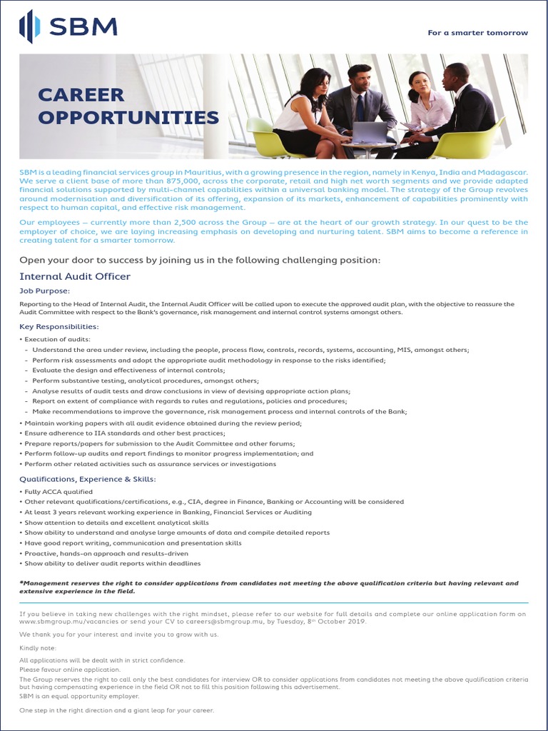 SBM - Advert - Internal Audit | Download Free PDF | Internal Control ...