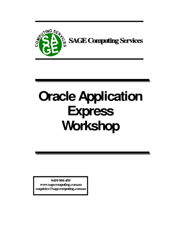 Silo - Tips - Oracle Application Express Workshop | PDF | Pl/Sql | Databases