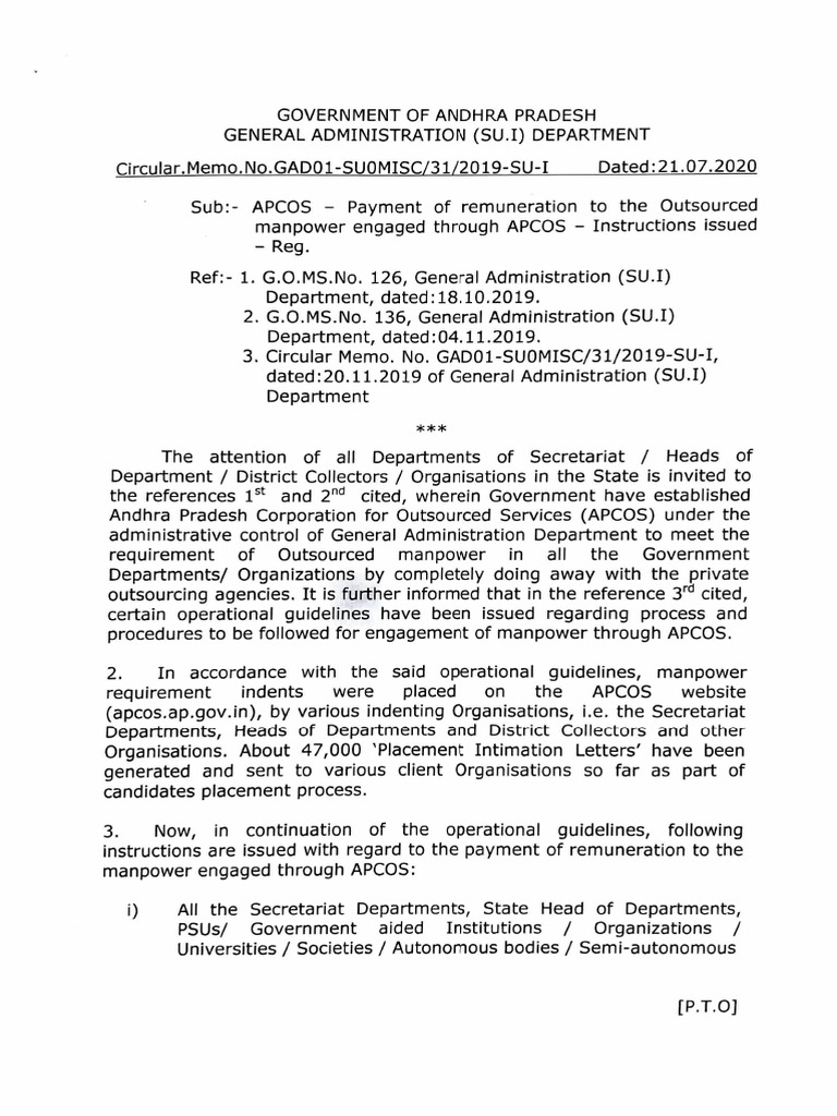 APCOS Circular Memo 21 07 2020 PDF | PDF