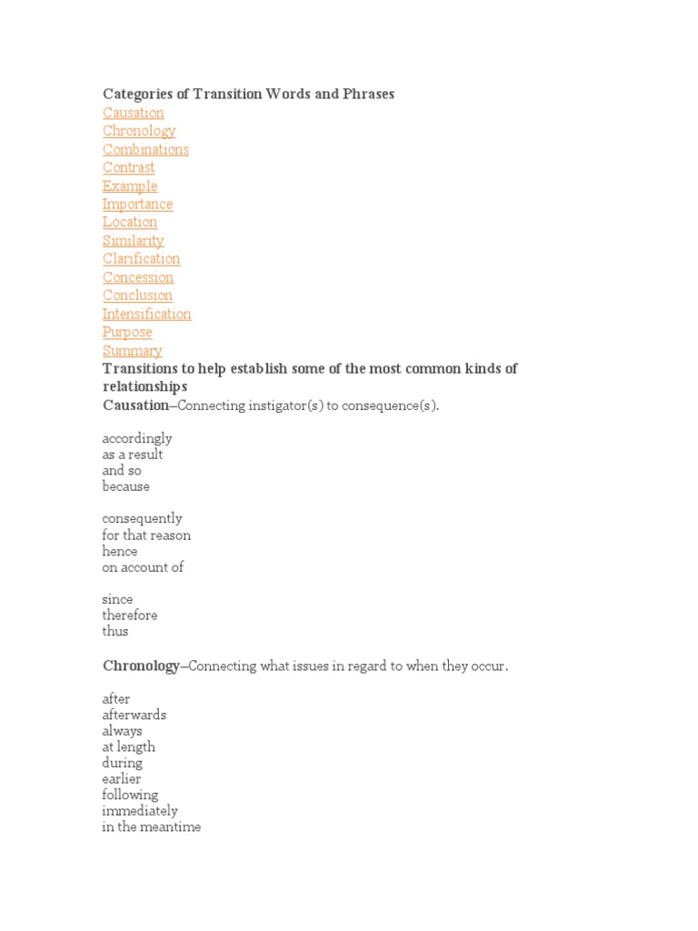 Connecting Ideas: A Comprehensive Guide to Transitional Words and ...