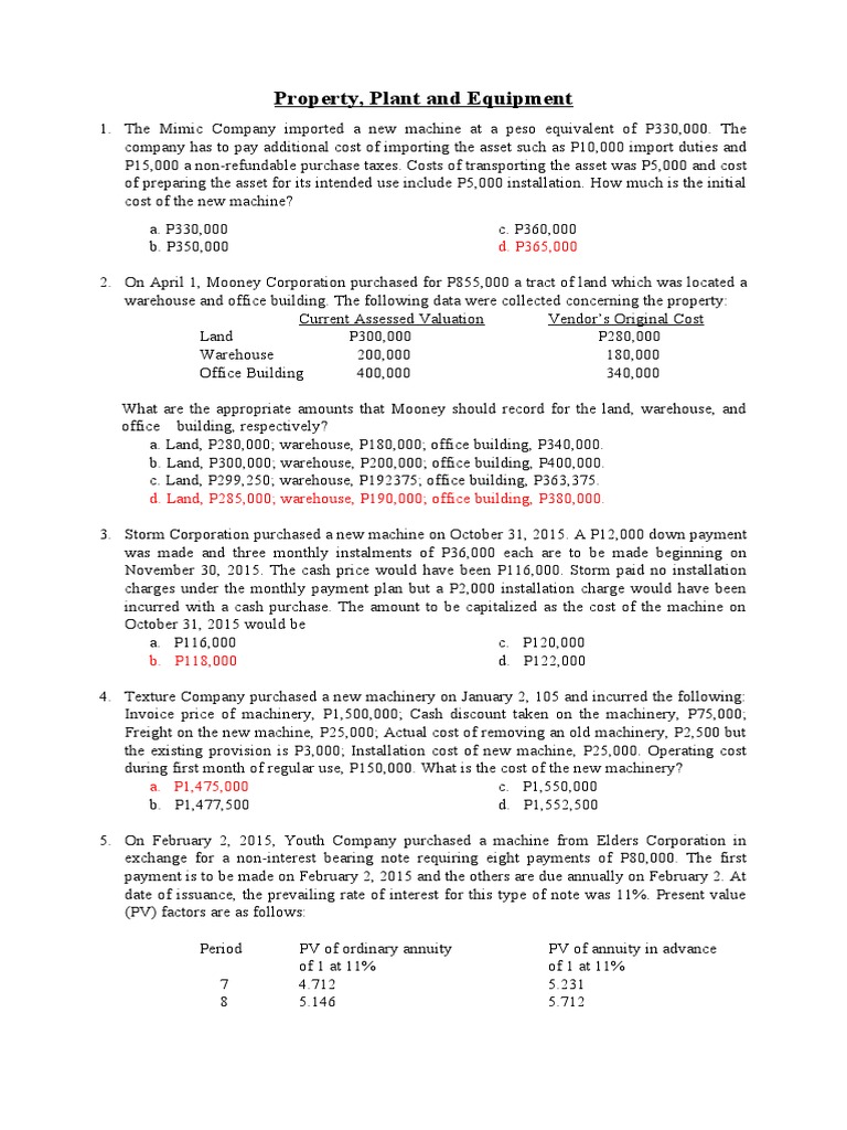 PPE Costs and Depreciation | PDF | Book Value | Depreciation