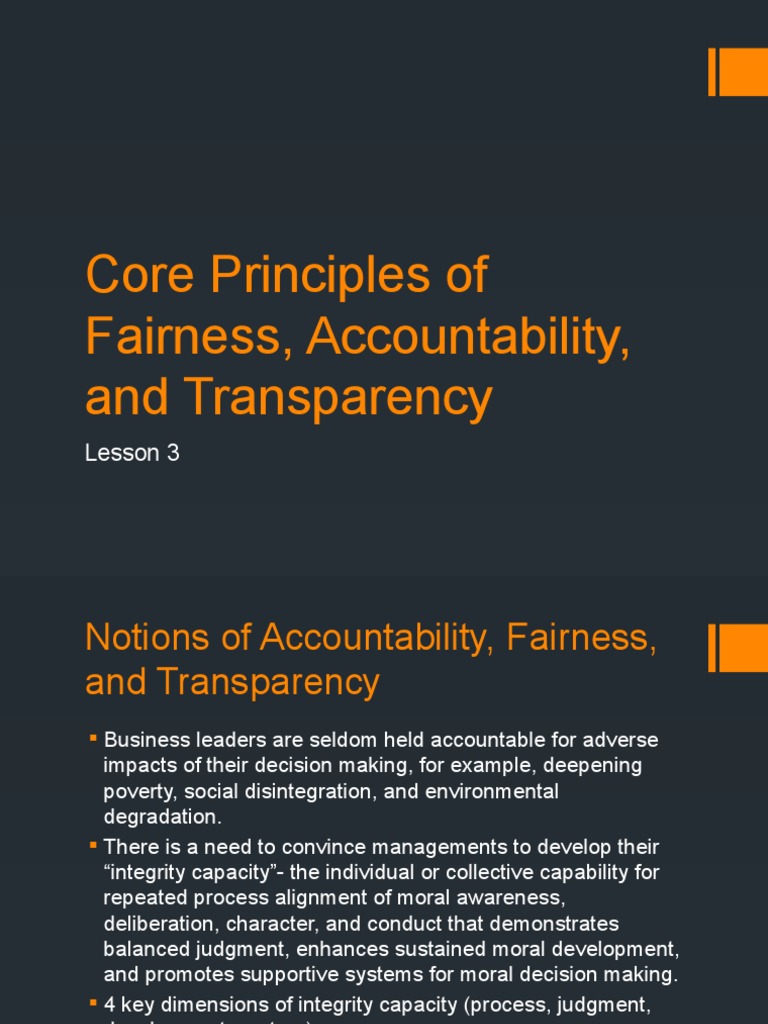 Core Principles of Fairness, Accountability, and Transparency | PDF ...