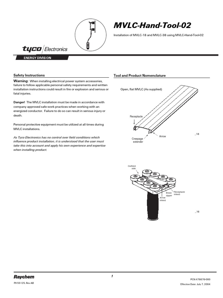MVLC-Hand-Tool-02: Tool and Product Nomenclature Safety Instructions ...