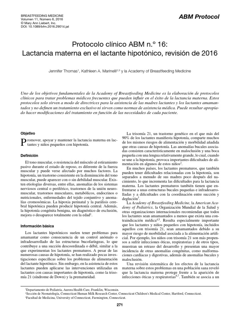 Infant Protocol Spanish PDF | PDF | Amamantamiento | Pecho