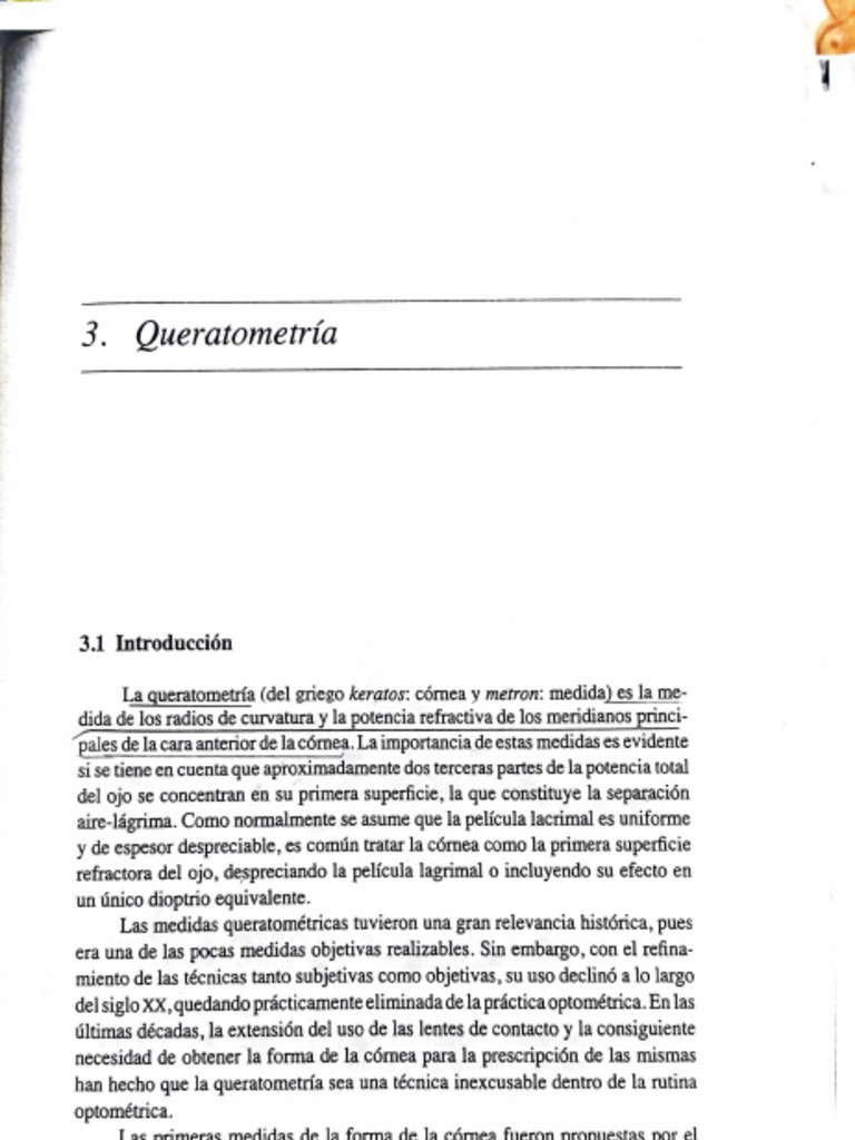 Queratometría y uso del queratómetro Javal | PDF | Óptica | Calibración