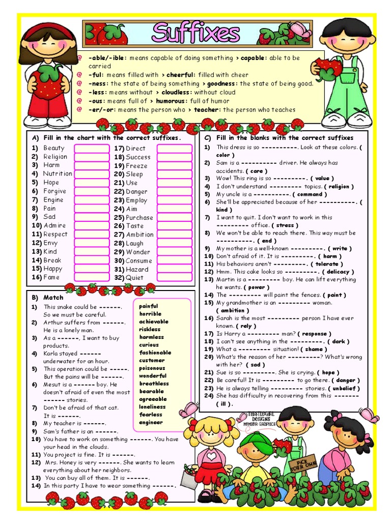 Suffixes Grammar Guides | PDF