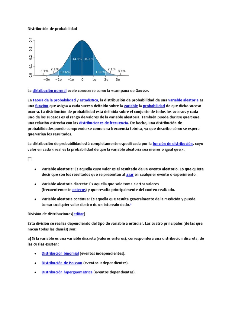 Distribucion de Probabilidades | PDF | Distribución de probabilidad ...
