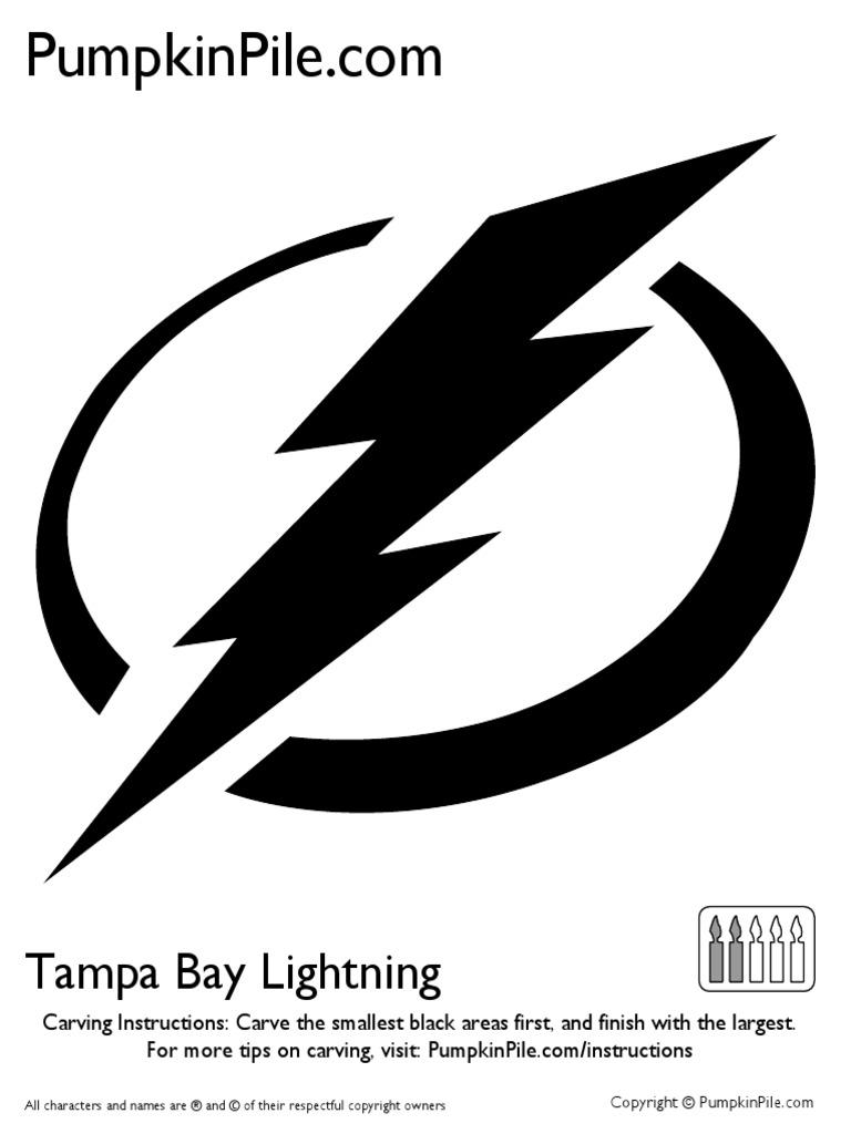 Tampa Bay Lightning Pumpkin Carving Template | PDF