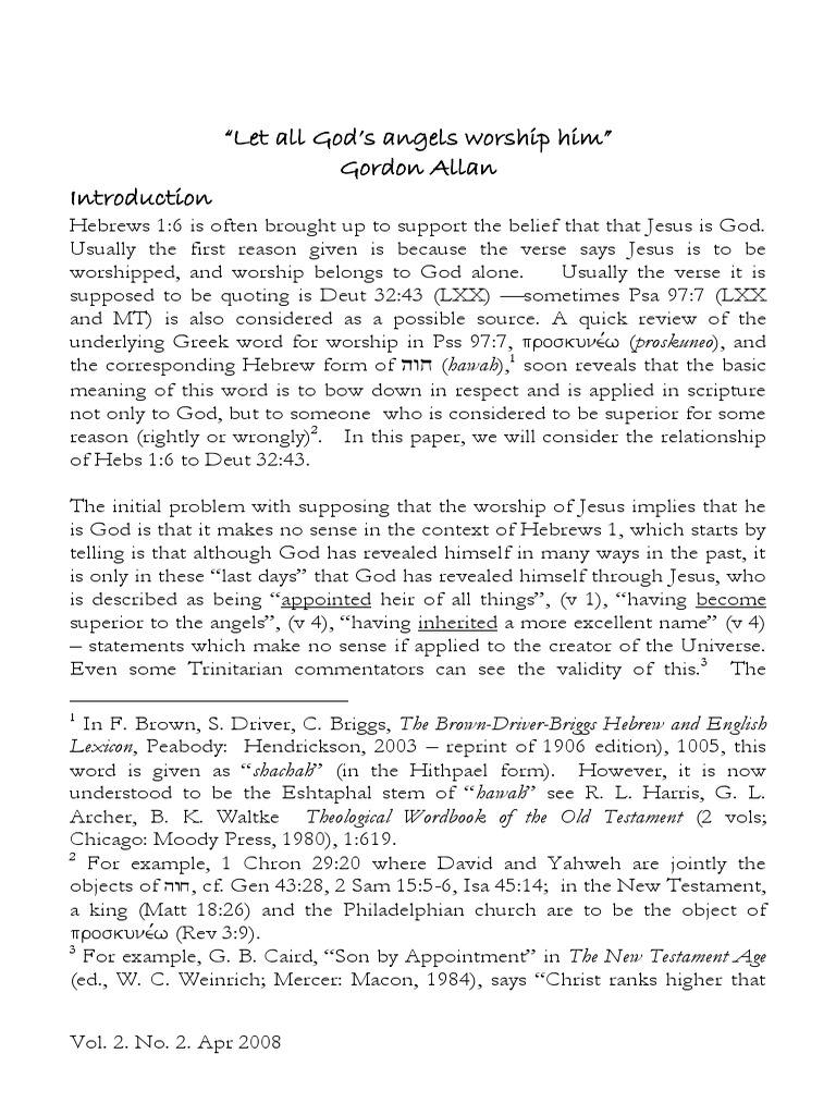 ''Let All God's Angels Worship Him'' - Gordon Allan | PDF | Septuagint ...