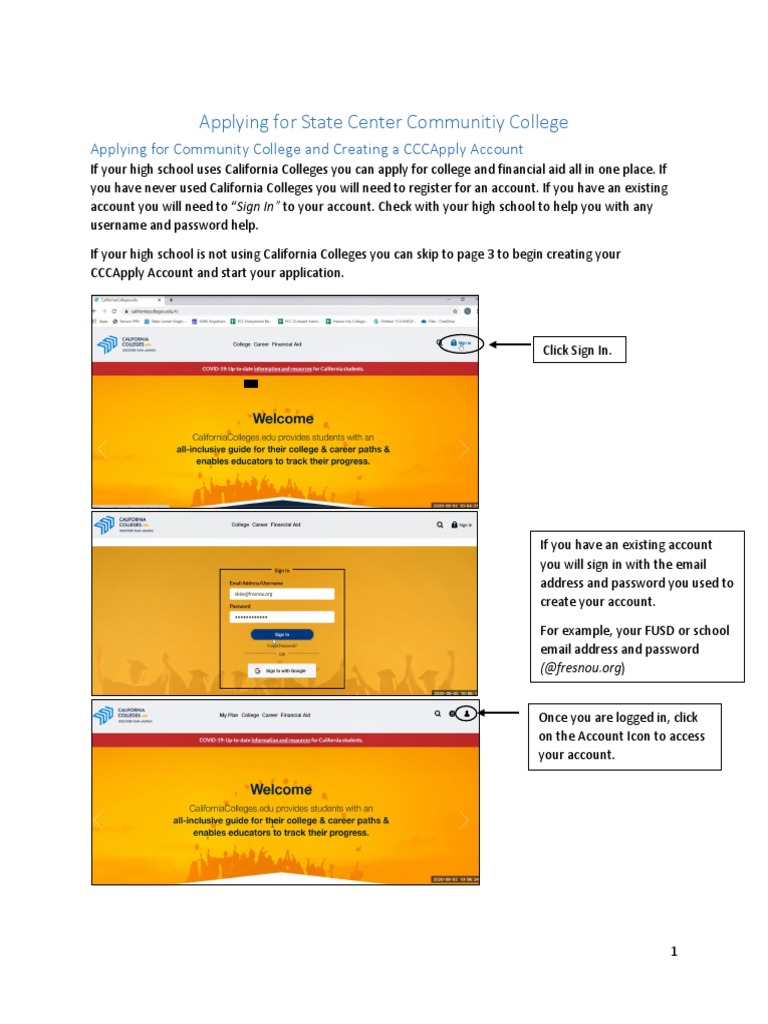 Cccapply Step-By-Step W-Califcollege Login 2021 | PDF | Social Security ...