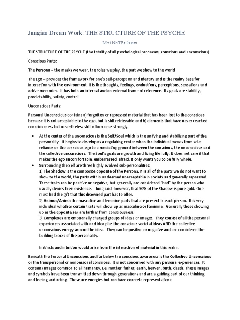 Jungian Psyche Structure Explained | PDF | Shadow (Psychology) | Unconscious Mind