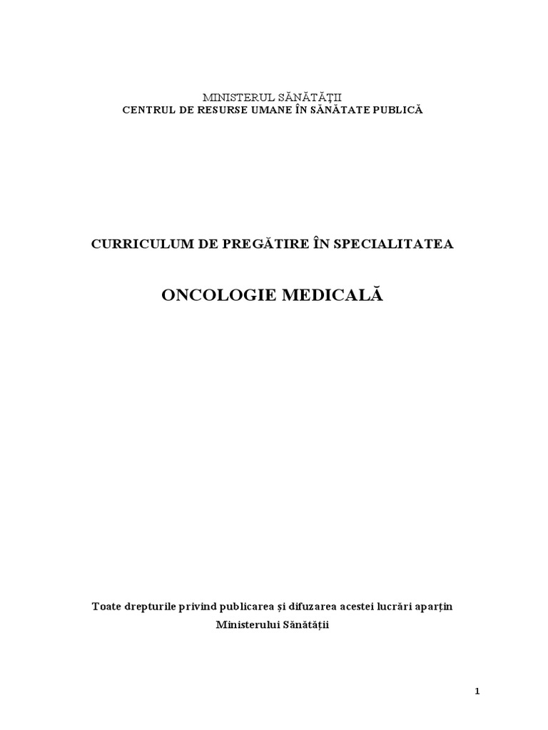 Oncologie Medicala 2020 PDF | PDF