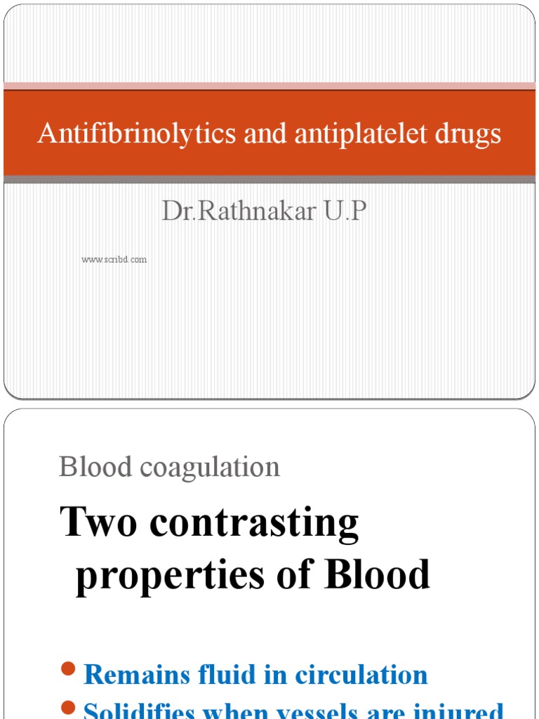 Thrombolytics & Anti Platelet Drugs | Coagulation | Blood
