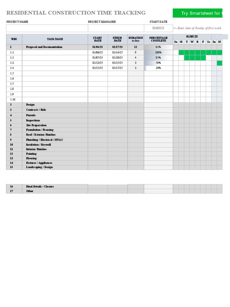 Residential Construction Time Tracker | PDF | Business