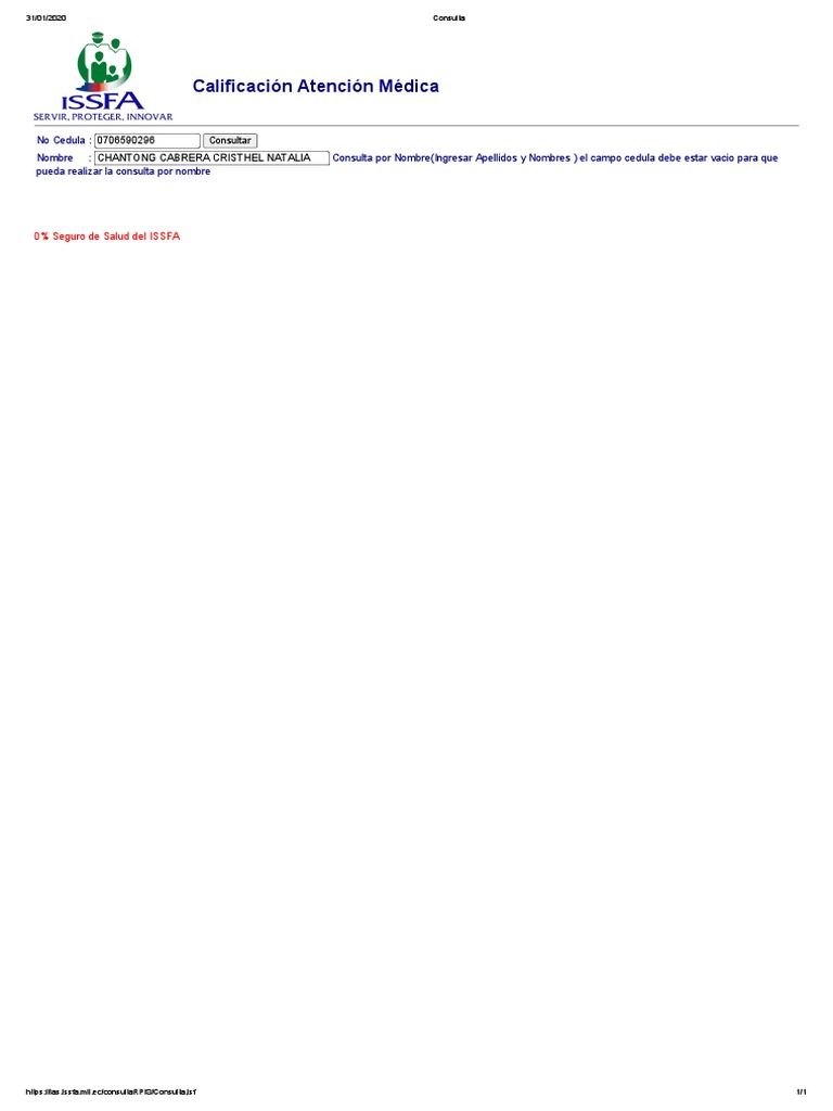 Consulta ISSFA: Atención Médica | PDF