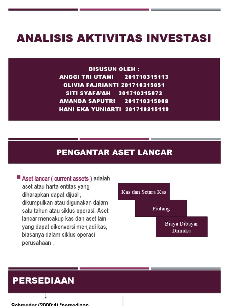 ALK (Analisis Aktivitas Investasi) | PDF