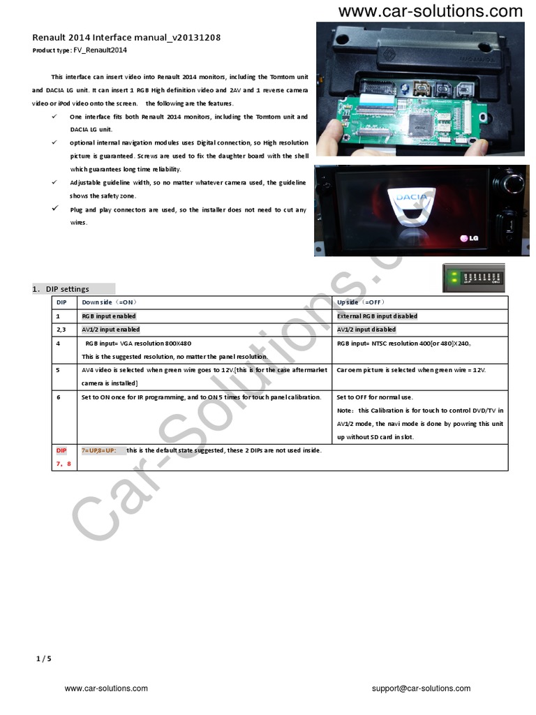 Renault Video Interface Manual | PDF | Display Resolution | Electrical ...