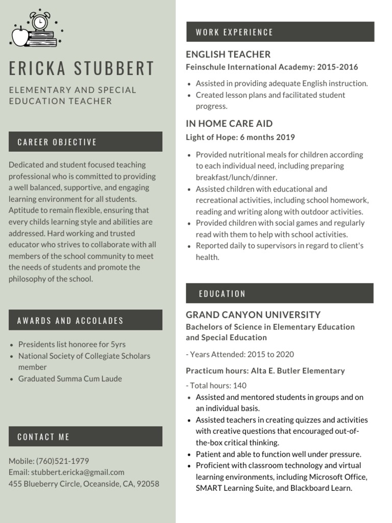 Ericka Stubbert Resume 2 | PDF | Schools | Teachers