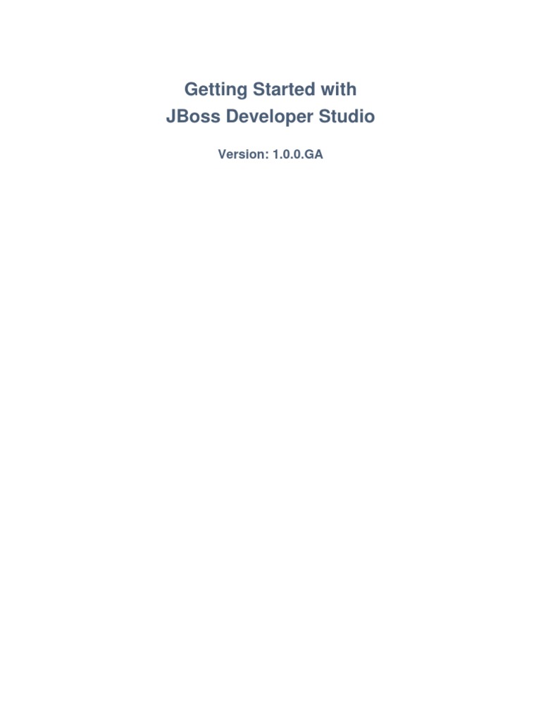 Getting Started Guide Jboss Studio | PDF | Java (Programming Language ...
