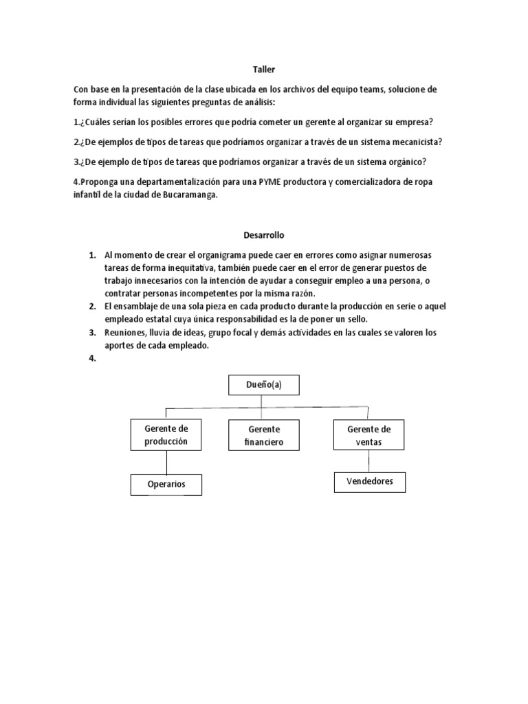 Organigrama Pymes | PDF