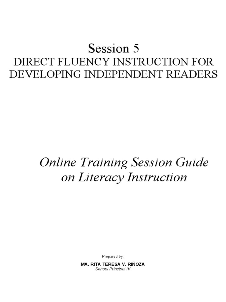 LAC Session Guide (Online) - Direct Fluency Instruction For Developing ...