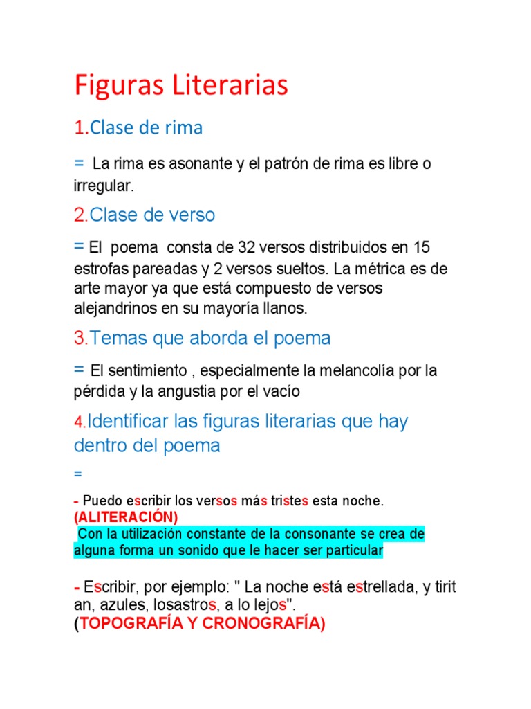 Figuras Literarias | PDF | Rima | Metro (poesía)