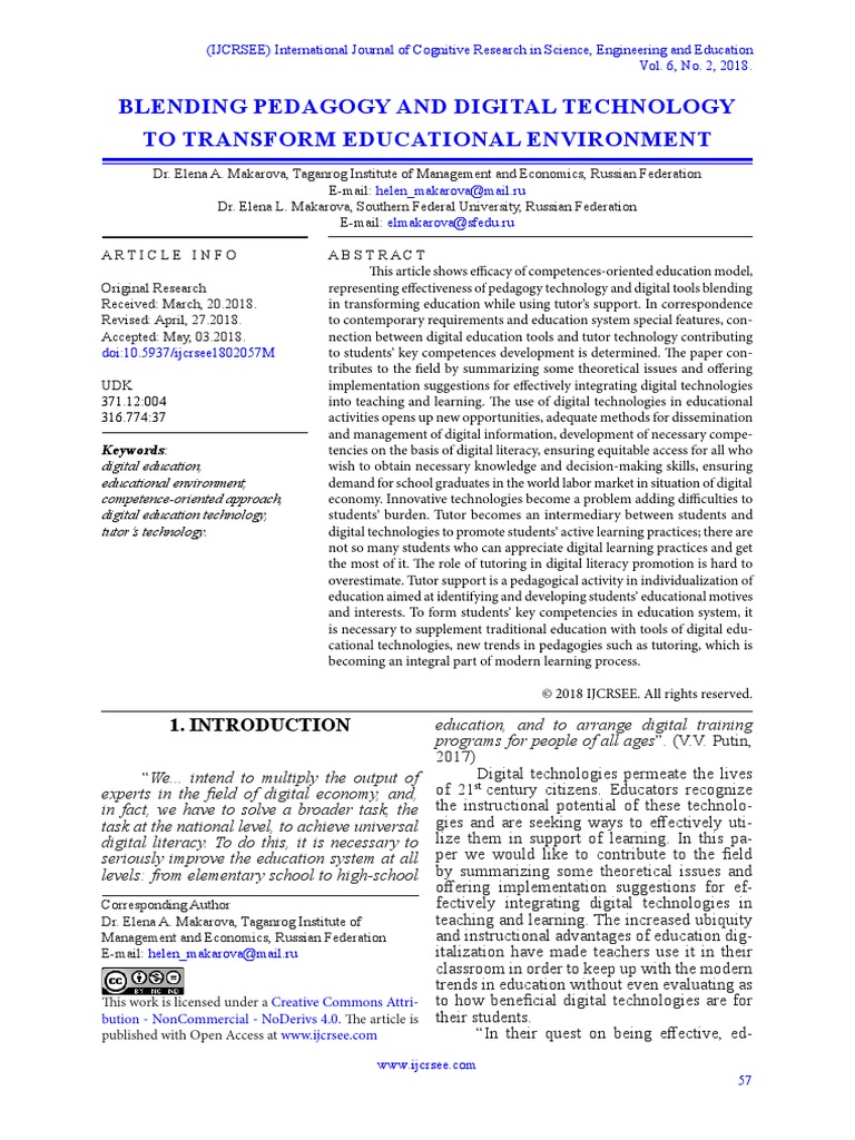 Blending Pedagogy and Digital Technology To Transf | PDF | Pedagogy | Tutor