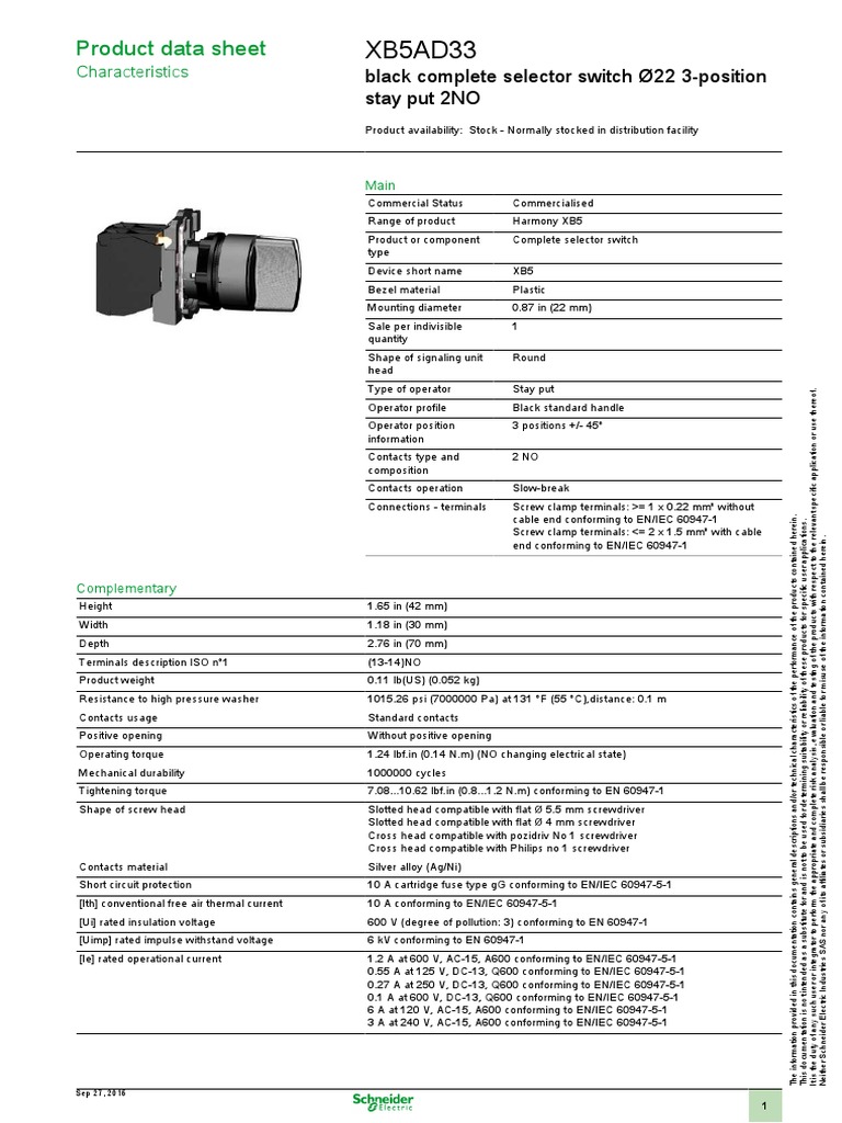 Harmony XB5 XB5AD33 PDF | PDF | International Electrotechnical ...