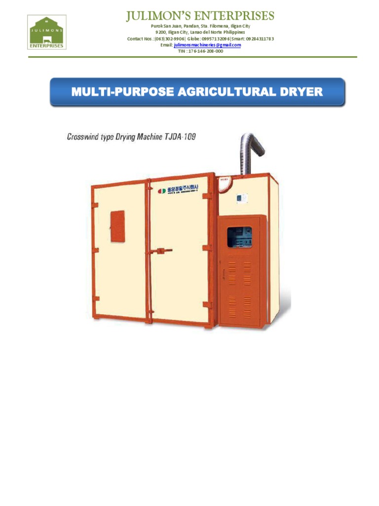 Multi-Purpose Agricultural Dryer | PDF | Clothes Dryer | Nature