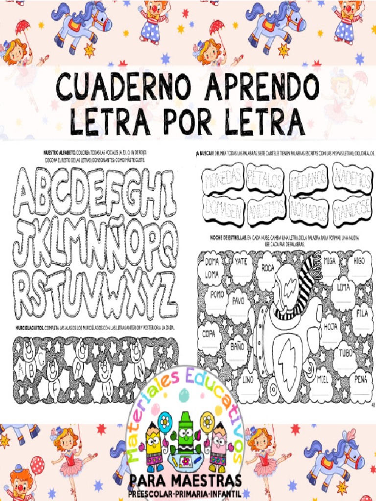 Cuaderno Aprendo Letra A Letra Por Materiales Educativos Maestras | PDF