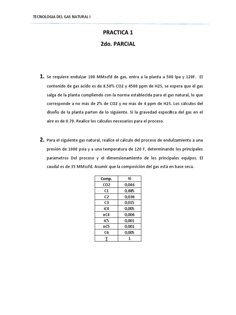 PRACTICA 1. Tec-1 Endulzamiento | PDF