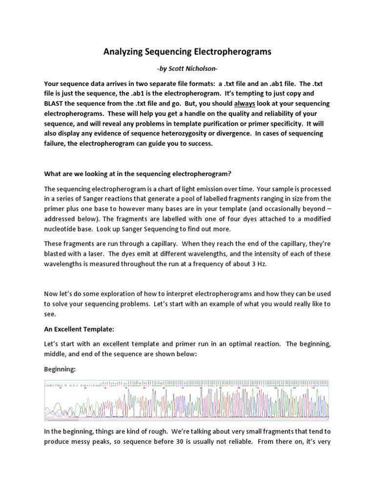 456456analizying Sequencing Electropherograms | PDF | Primer (Molecular ...