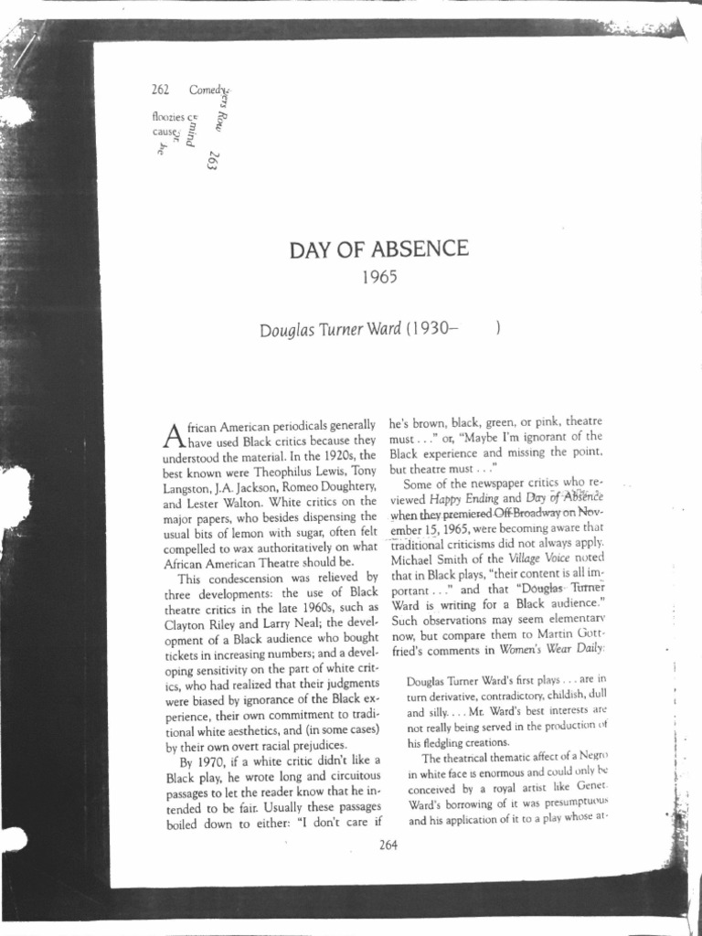 Day of Absence PDF-Play Analysis PDF | PDF