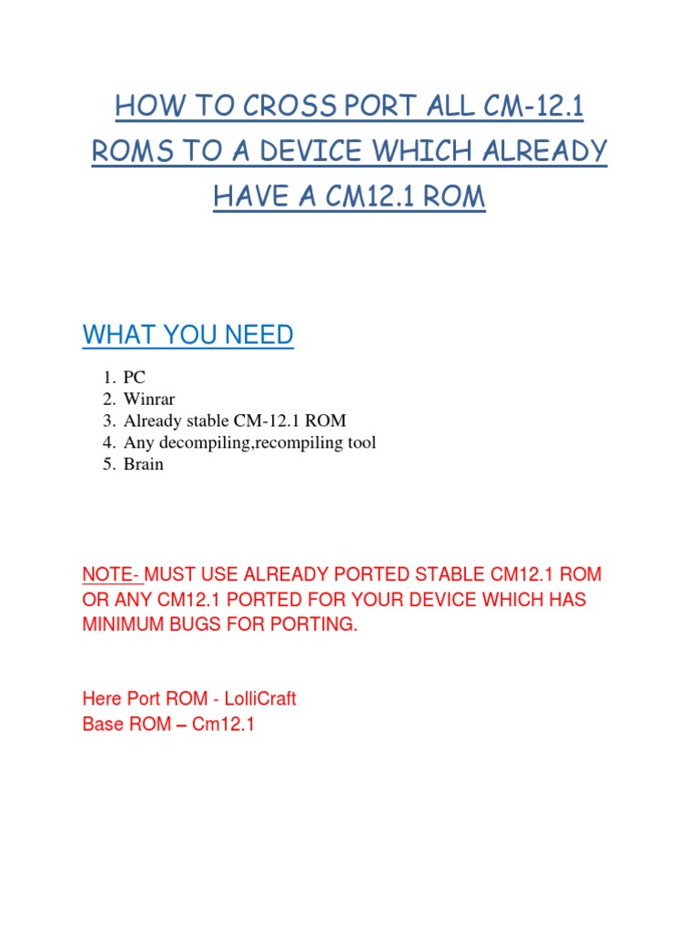 How To Cross Port All CM Roms | PDF | Technology & Engineering