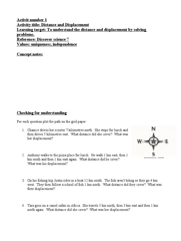 Distance-Displacement-Velocity Practice Problems | PDF | Speed | Physics