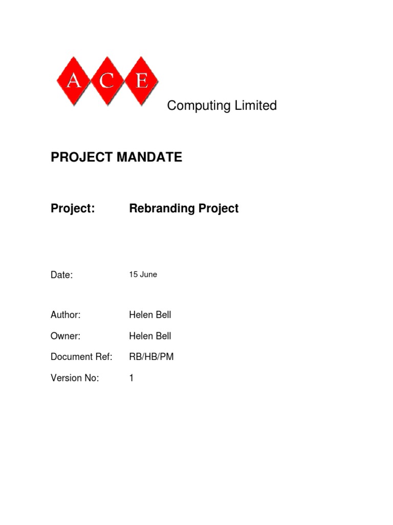 Project Mandate: Computing Limited