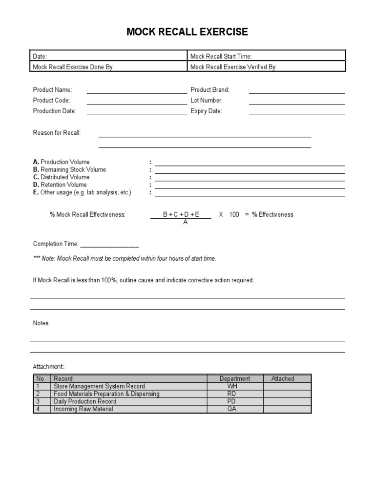 Mock Recall Form | PDF | Finance & Money Management | Computers