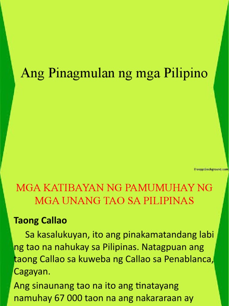 Ang Pinagmulan NG Mga Pilipino | PDF