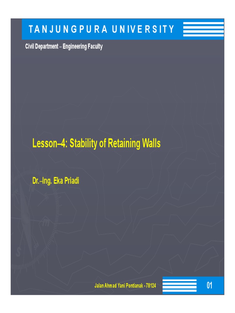 Lesson 4 Stability of Retaining Walls 1 | PDF | Mechanical Engineering ...