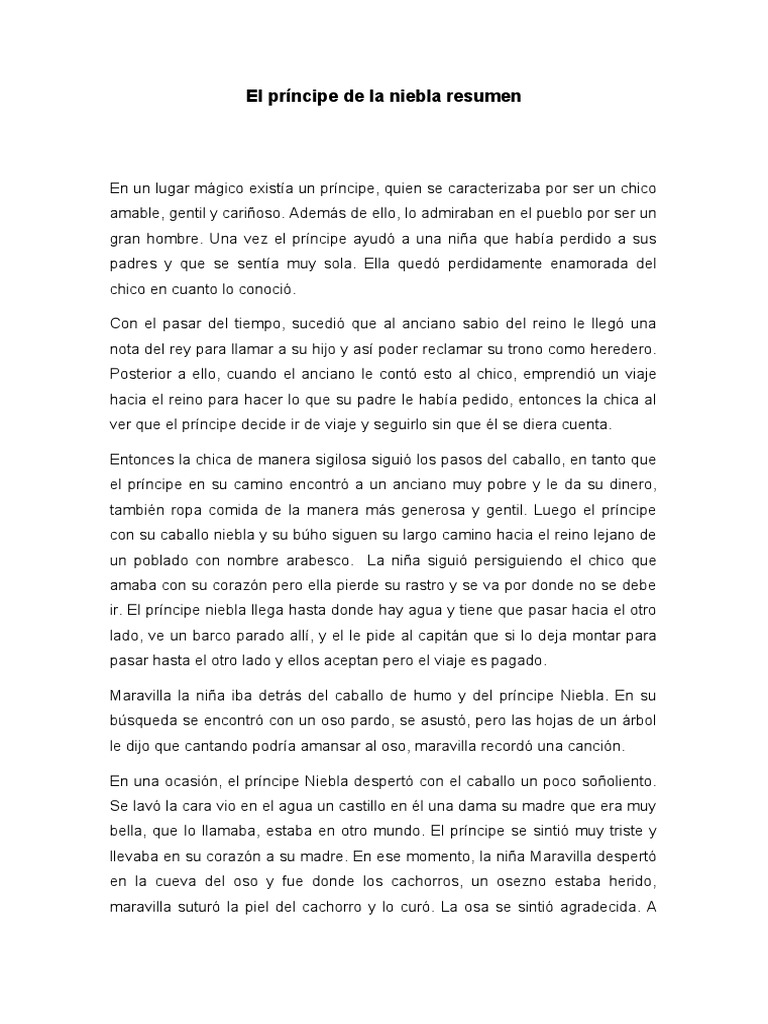 El Príncipe de La Niebla Resumen | PDF