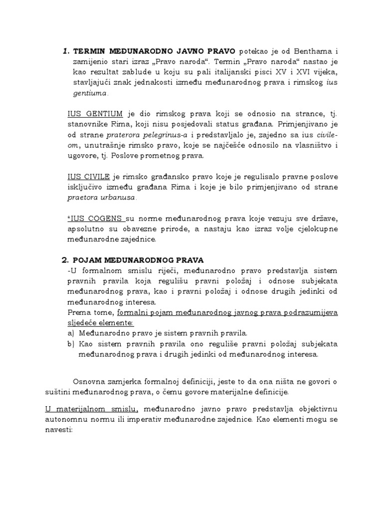 Medjunarodno Javno Pravo I Skripta Pdf