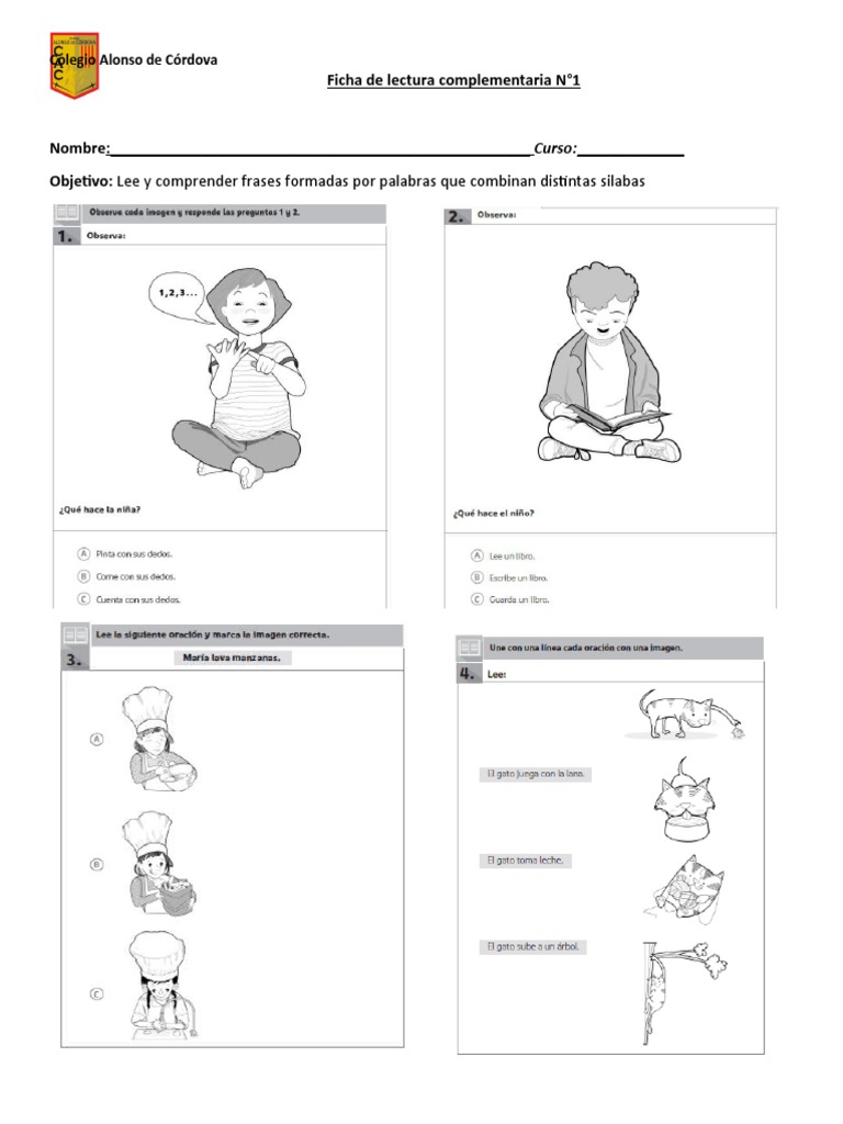 Ficha de Lectura Complementaria 1 Basico | PDF