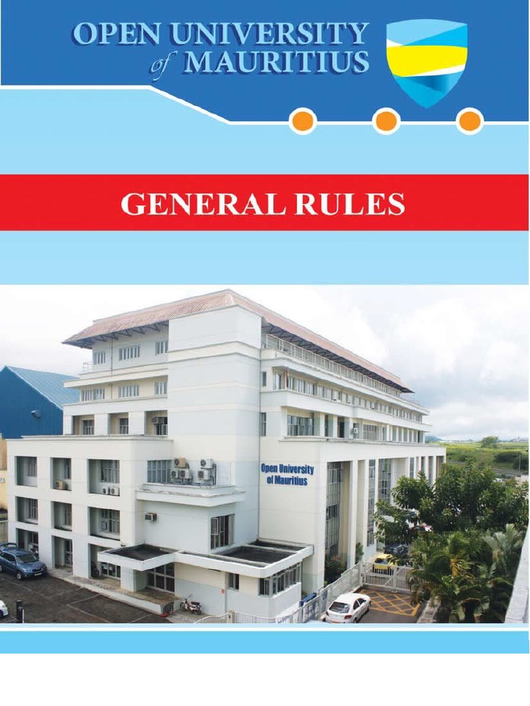 General rules-OPEN UNIVERSITY of MAURITIUS | PDF | Academic Degree ...