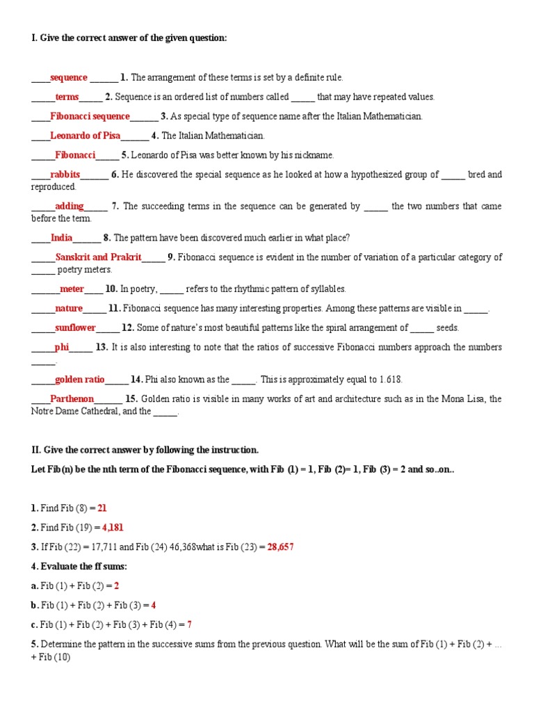 Fibonacci Sequence | PDF | Teaching Mathematics
