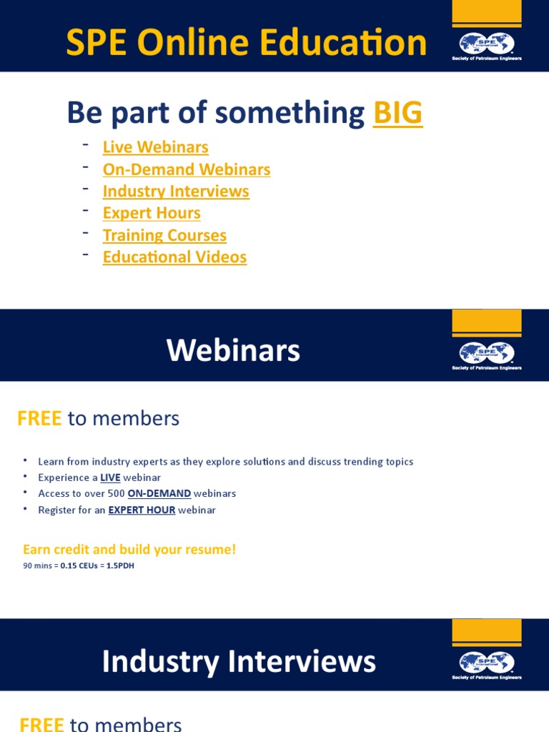 SPE Online Education Informational Slides | PDF