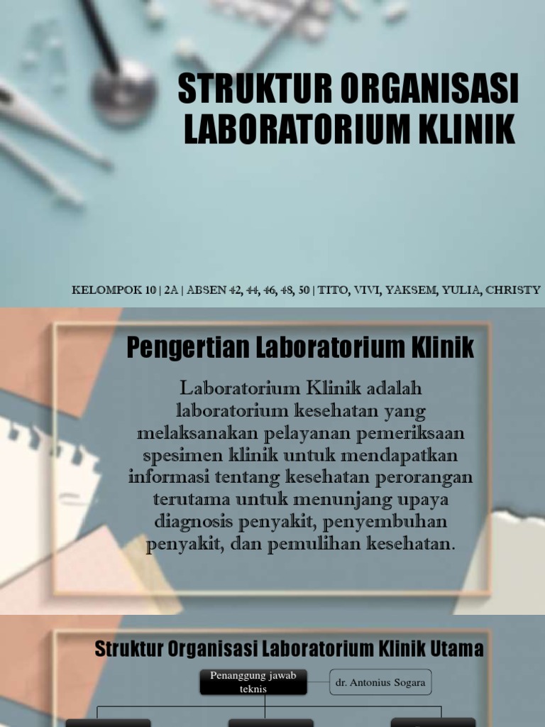 STRUKTUR ORGANISASI LABORATORIUM KLINIK Kelompok 10, 2A PDF | PDF