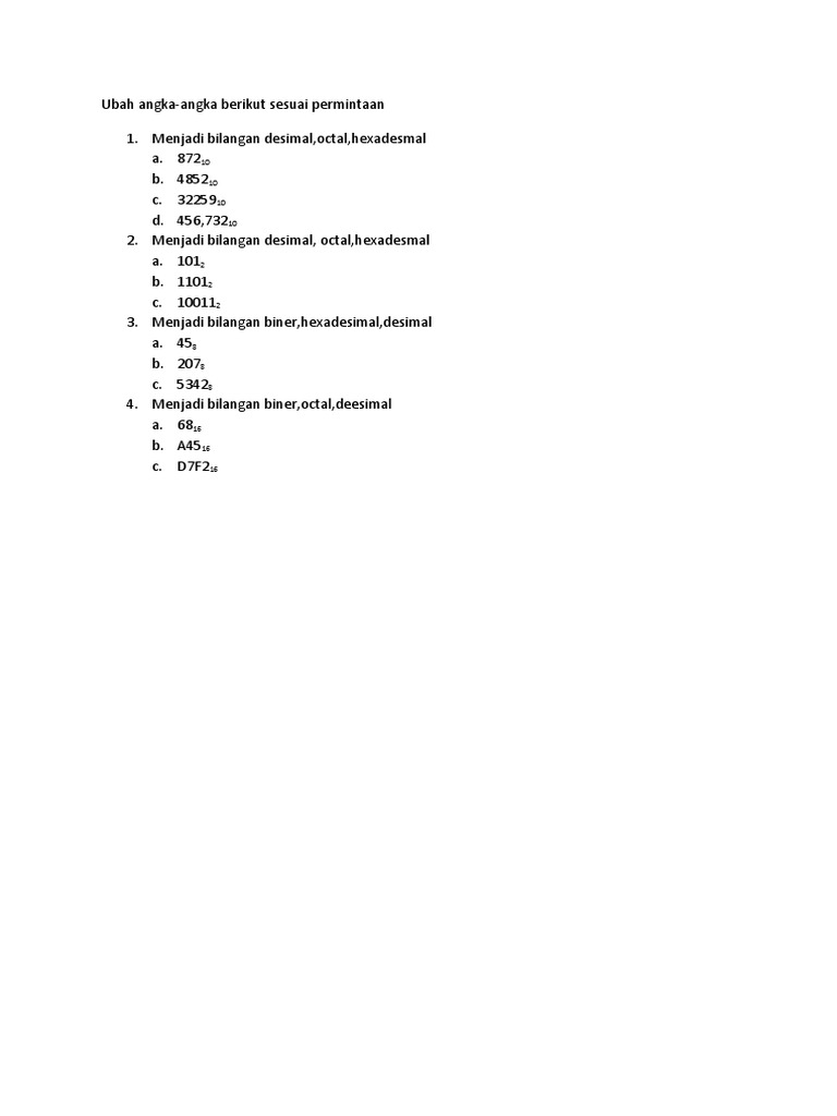 Soal Latihan Number System | PDF | Metode & Bahan Ajar | Teknologi ...