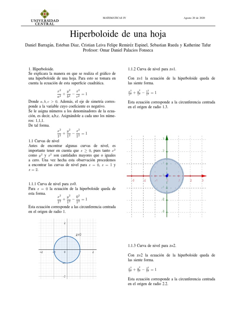 Hiperboloide | PDF | Curva | Objetos geométricos