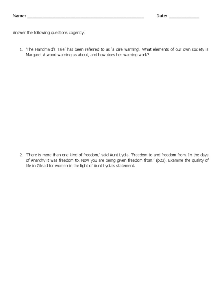 Analyzing Freedom in Gilead | PDF