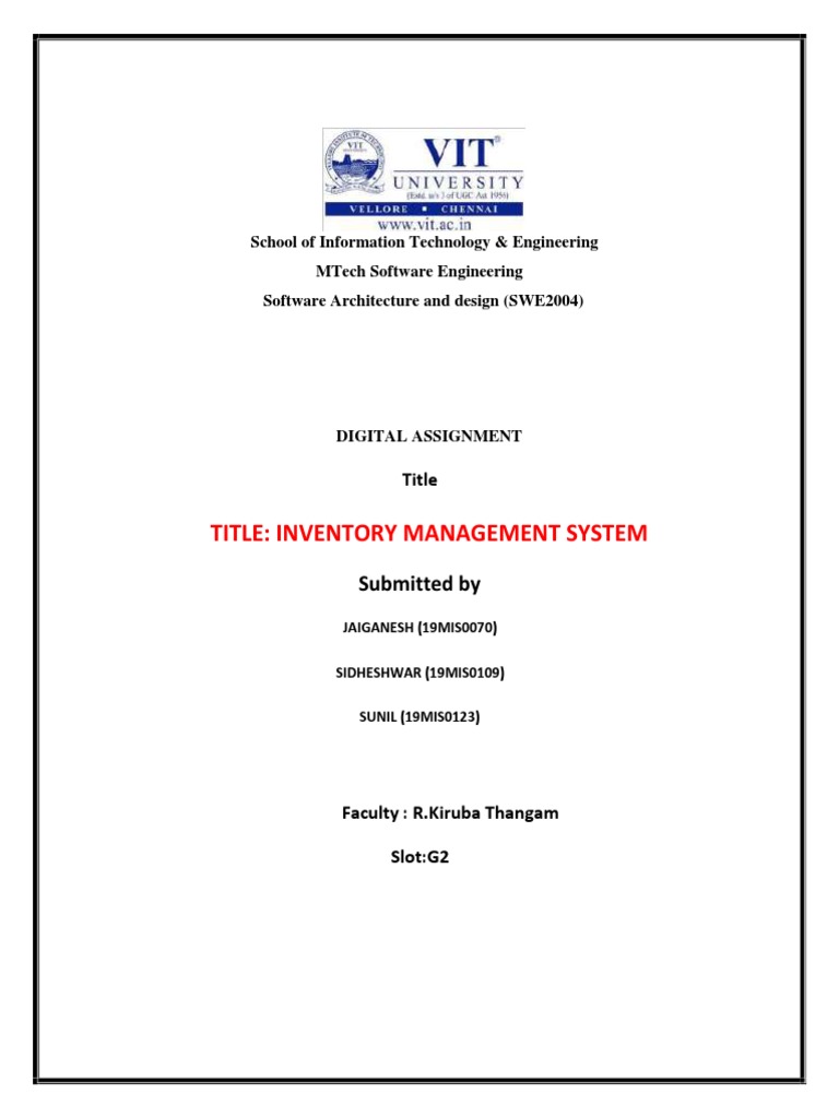 Inventory Management System | PDF | Inventory | Information Technology